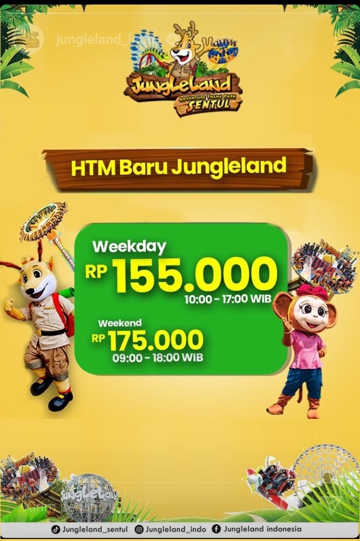 Tiket Masuk Jungleland 2025 - Tiket Rombongan Desember 2025